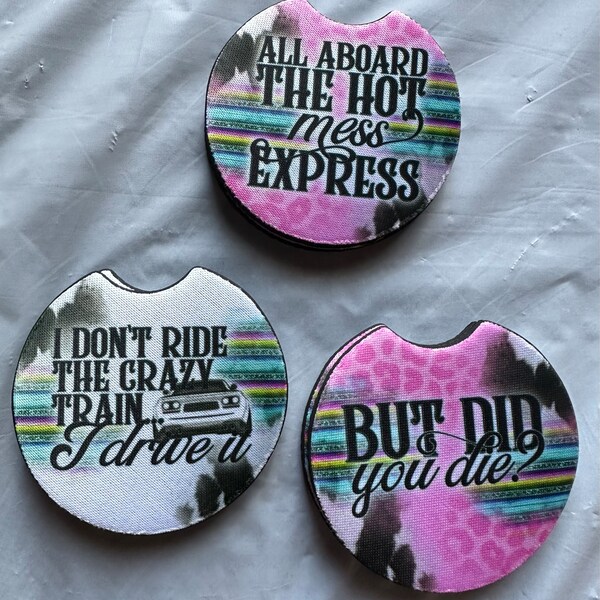 Funny Car Coaster PNG, Driving Quote Car Coaster Sublimation Design ...