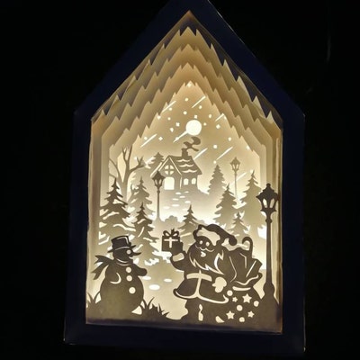 Pack 4 Christmas Lanterns Shadow Box SVG, Silhouette Studio Templates ...