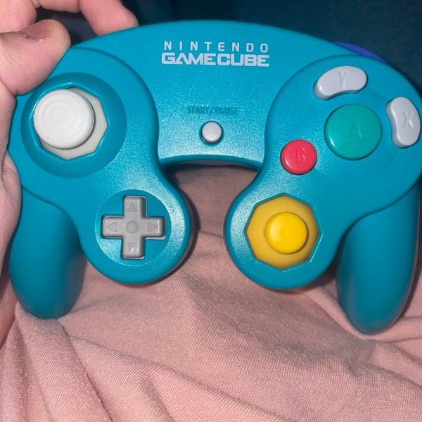 Authentic Official Nintendo Gamecube Controller - Emerald Blue - Tight ...