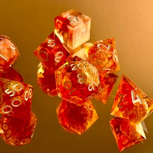 Full Set Garnet Tourmaline Glass Polyhedral Dice Set Set - Etsy