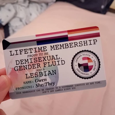 LESBIAN Lifetime Membership Card pink Gay Pride Card LGBT Identity Card ...