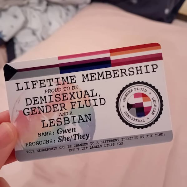 LESBIAN Lifetime Membership Card (pink) - Gay Pride Card - LGBT ...