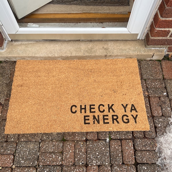 Check Ya Energy., Custom Text Doormat, Custom Door Mat, Closing Gift ...