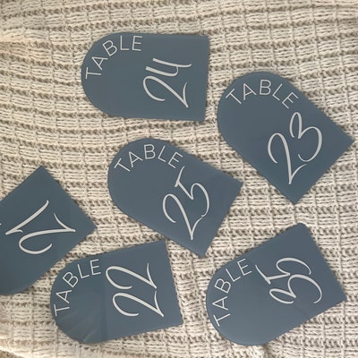 Acrylic Arch Wedding Table Numbers Dusty Blue Table Numbers - Etsy