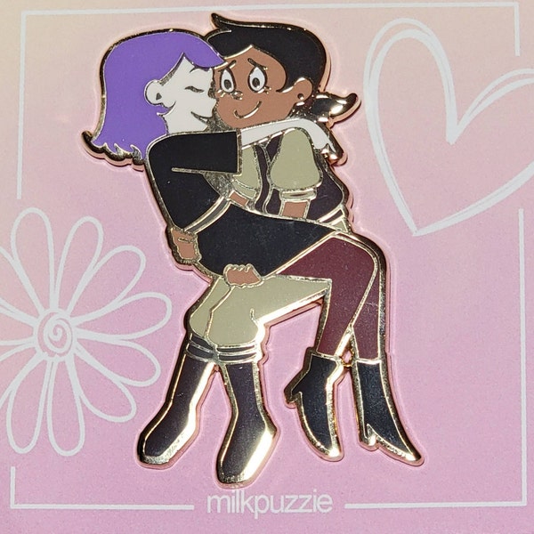 The Owl House Gold Enamel Pin | Lumity Luz Noceda & Amity Blight Hug - Etsy