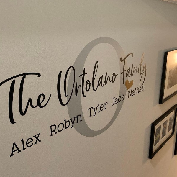 Last Name Wall Decal- Custom Last Name Decal - Custom Family Decal ...