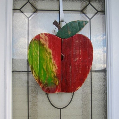 Wood Apple Rustic Wall Decor Fall Autumn Back to School - Etsy