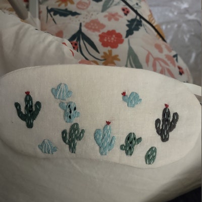 Handmade Embroidery Linen Sleep Mask, Eye Mask, Eye Sleep Mask, Travel ...