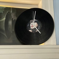 Vinyl Record Wall Clock 12 LP With Record Player Tonearm Style Clock ...