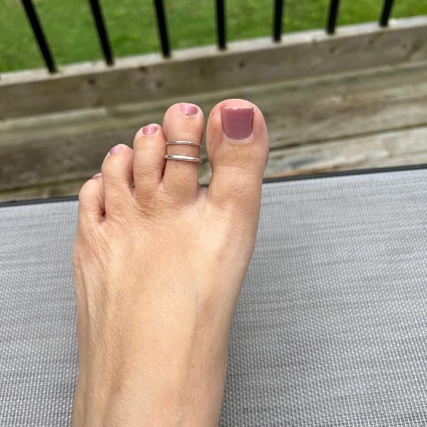 Big Toe Rings, Sterling Silver 925 Toe Rings, Single or as a Set of Two - Etsy