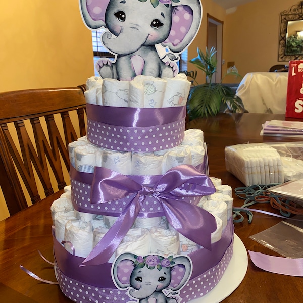 Girl Baby Elephant Stand up Cutouts Party Decorations Girl Baby Shower ...