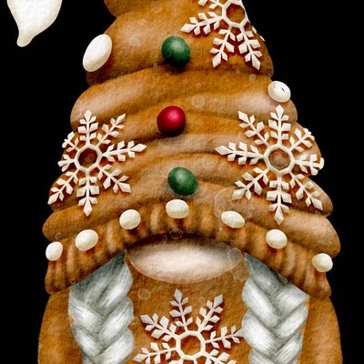 Gingerbread Gnomes Christmas Hand Drawn Watercolor Christmas Gnome ...