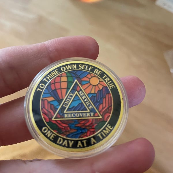 1-99 Years AA Sobriety Coin, Valley Mandala Customized Perfect ...