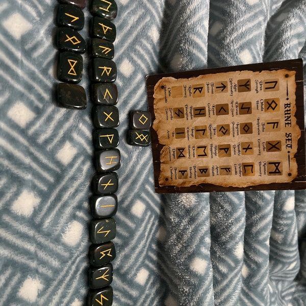 Bloodstone Rune Sets Elder Futhrak Rune Set Gemstone Runic Set Comes ...