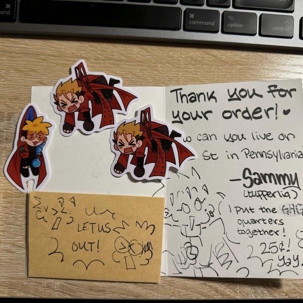 Hanging Vash Sticker ; Trigun Stampede / Trigun Maximum Inspired Vinyl ...