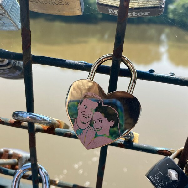 Custom Personalized Photo Padlock, Engraved Padlock, Love Lock, Couples ...