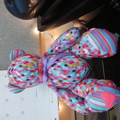 Cloth Teddy Bear Handmade in French Country Blue, Gift for Mom, Grandma ...