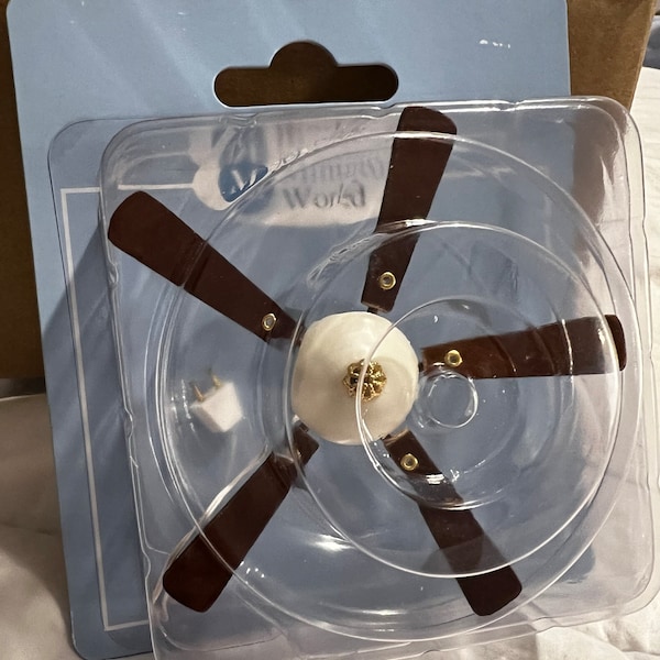 Dollhouse Ceiling Fan Light 5 Blade With Plug 1:12 Scale Miniature 12 ...