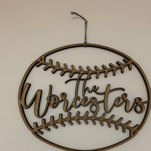 Baseball Family Sign, Baseball Sign, Wreath Ornament, Wreath Last Name ...