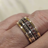 Gam Zeh Ya'avor Ring, This Too Shall Pass Ring, Hebrew Spinner Ring ...