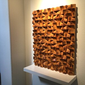 Black and White Sound Diffuser Wall Art, Reclaimed Wood Wall Mosaic, 3D ...