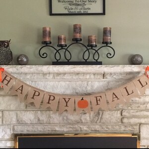 Happy Fall Burlap Banner Customize Center Pennant,fall Decor,fall ...