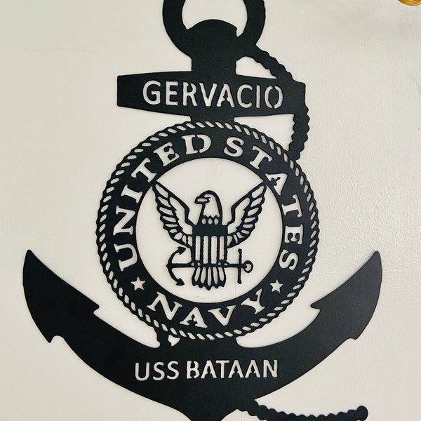 US Navy Custom Anchor Metal Sign/wall Hanging - Etsy