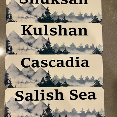 Personalized Mountains Name Sign, Mountain Aluminum Door Sign, Bedroom ...