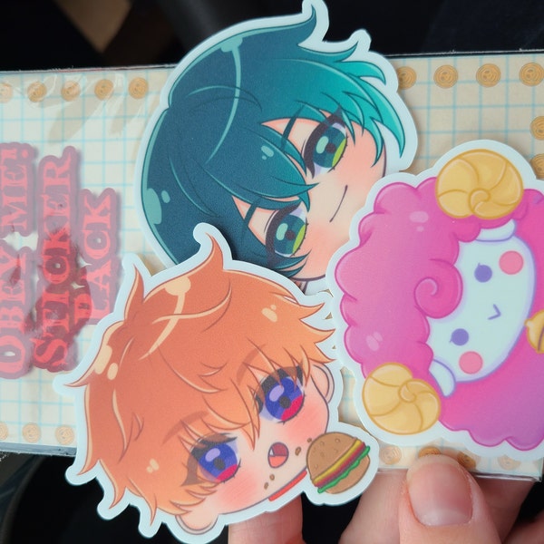 Obey Me! Shall We Date Chibis Stickers 1 & 2 | Mammon, Lucifer, Asmo ...