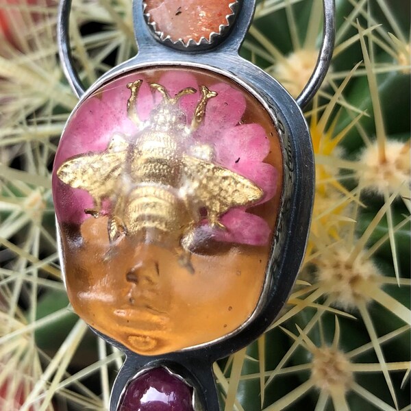 Sleepy Moon Face Whimsical Whimsigoth Art Deco Mother of Pearl ...
