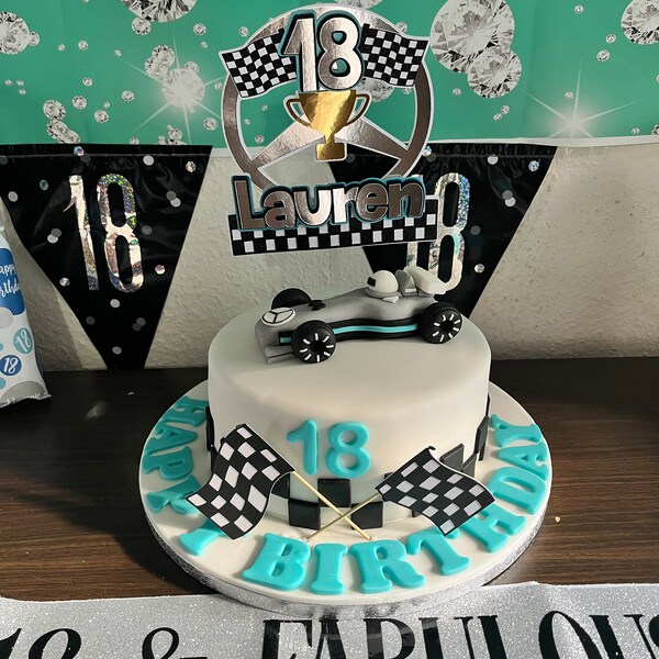 Formula 1 Inspired Cake Topper | Car Racing Cake Topper | Lewis ...