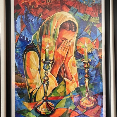 Original Jewish Art Print Kotel at Night in Jerusalem Wall Art Print ...