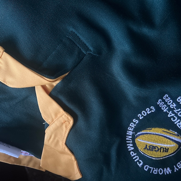 Springboks Fan Gear Men's Rugby Jersey Long Sleeve Collar Style Button ...