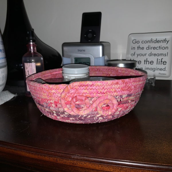 Halloween Coiled Rope Bowl, Black Bat Rope Basket, Decorative Halloween ...