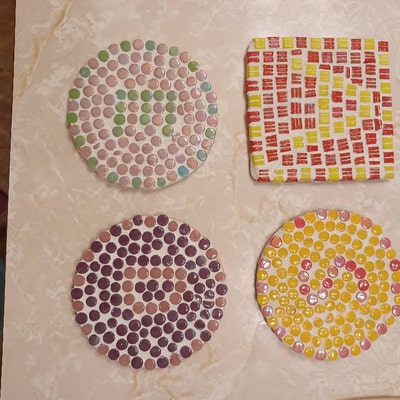 75 Mini Glass Mosaic Tiles, Small Square Tiles, Mini Vitreous Glass ...