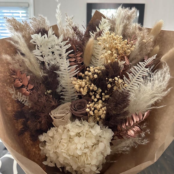 Bridal Bouquet Nightfall Wedding Bouquet Boho Dried Flower Bouquet ...