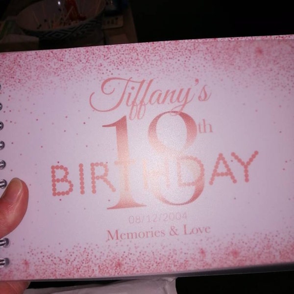 Personalised 18th Rose Gold Birthday Party Book, Birthday Guest Book ...