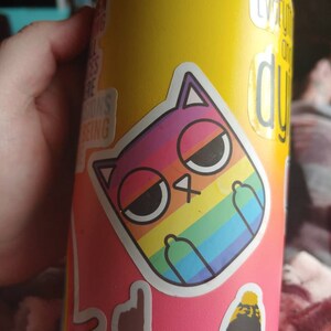 Rainbow Sass Cat Sticker - Etsy