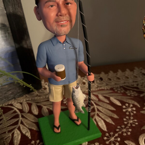 Personalized Fishing Bobblehead, Custom Fisherman Bobbleheads, Custom ...