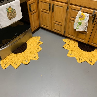 Crochet Sunflower Rug pattern With Exclusive Video Tutorials - Etsy