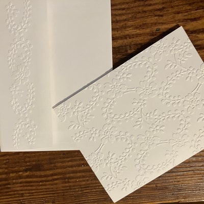 Embossed Note Cards, Vintage Style Note Cards, Note Card Set With ...