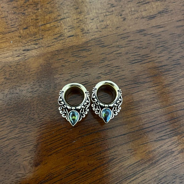 Silver Septum Ring With Abalone Shell, Boho Tribal Piercing Ring 1mm ...