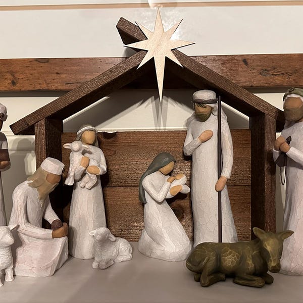 Rustic Handmade Western Red Cedar Wood Christmas Nativity Stable Manger Creche - Etsy