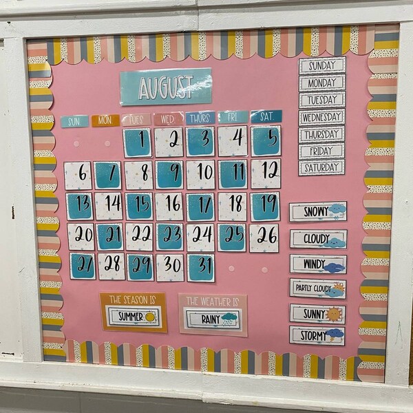 Calming Classroom Calendar Set: Pastel Decor & Flip Calendar - Etsy