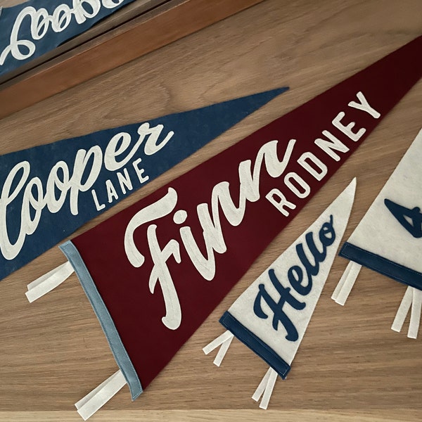 Custom Name Felt Pennant Flag // You Pick Name and Colors - Etsy