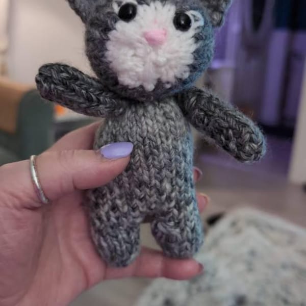 Cat Chart Flat Knitting PATTERN PDF Eng/ukr, Knitted Animal Toy, Knit ...