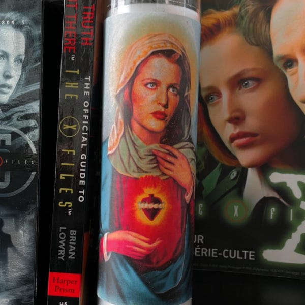 X Files Prayer Candle, Mulder Prayer Candle, Scully Religious Candle ...