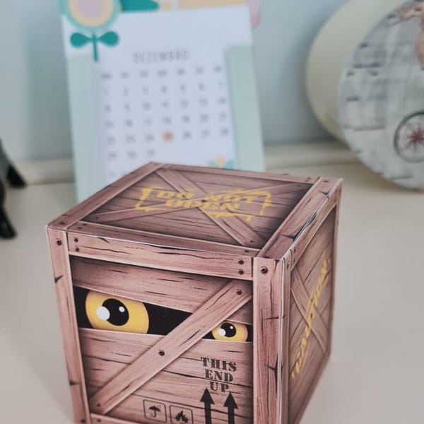 PRINTABLE Monster Crate Mini Gift Box Template - PDF + PNG Cut File ...