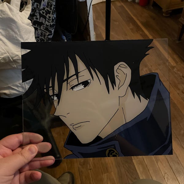 Megumi Fushiguro Jujutsu Kaisen Glass Art - Etsy