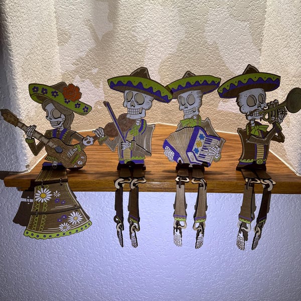 Hillbilly Skeleton Band Figurines: Ideal Gift for Music Lovers ...